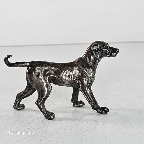 Accents | Vintage Metal Pointer Hound Hunting Dog Miniature Figurine ...